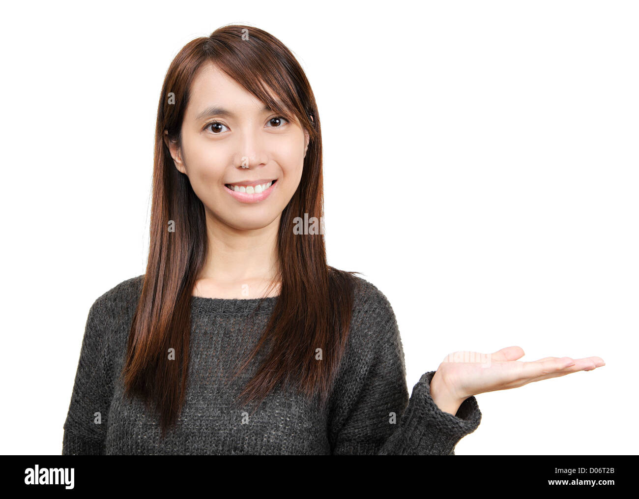 woman showing with hand Stock Photo - Alamy