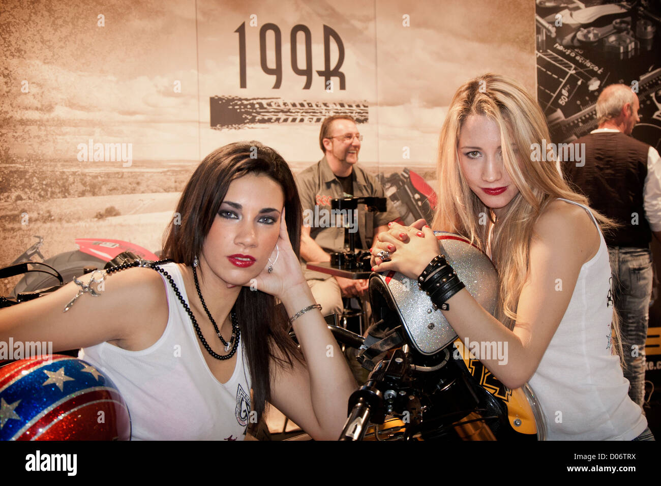 models on a motorcycle Stock Photo - Alamy
