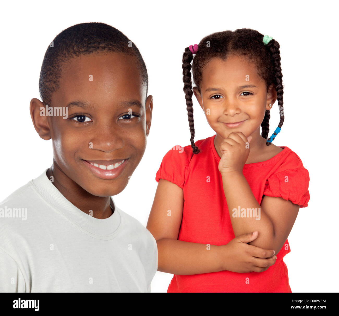 African brothers children isolated on a over white background Stock ...