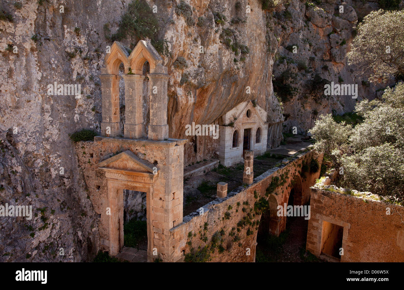 Catholic Monastery and St John's cliff on the Akrotiri Peninsula, north ...