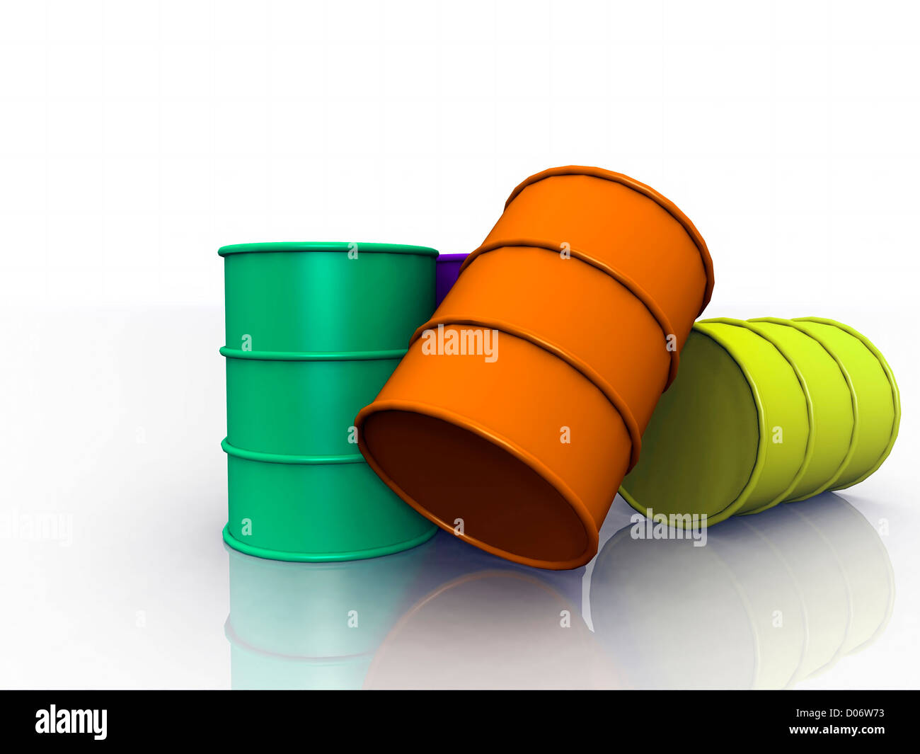 three barrel on white background Stock Photo - Alamy