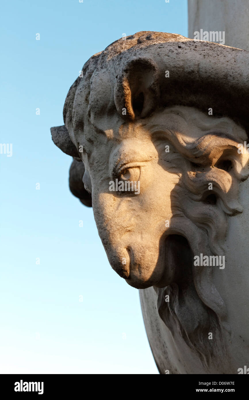 Stone carving of goat Stock Photo - Alamy
