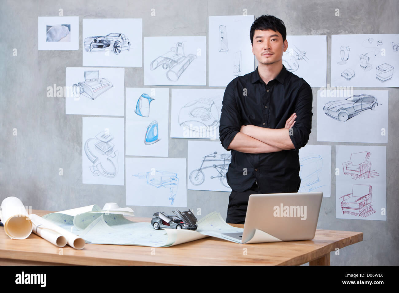 Portrait of car designer in studio Stock Photo - Alamy