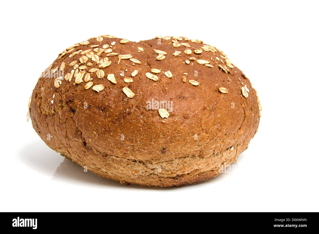 One healthy home baked bun isolated on white background Stock Photo - Alamy