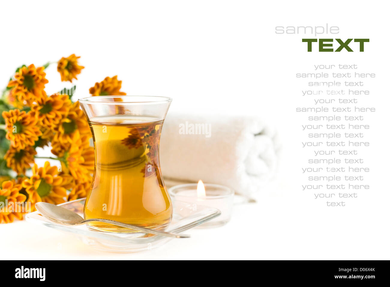 Cup of herbal tea and flowers on a white background Stock Photo - Alamy