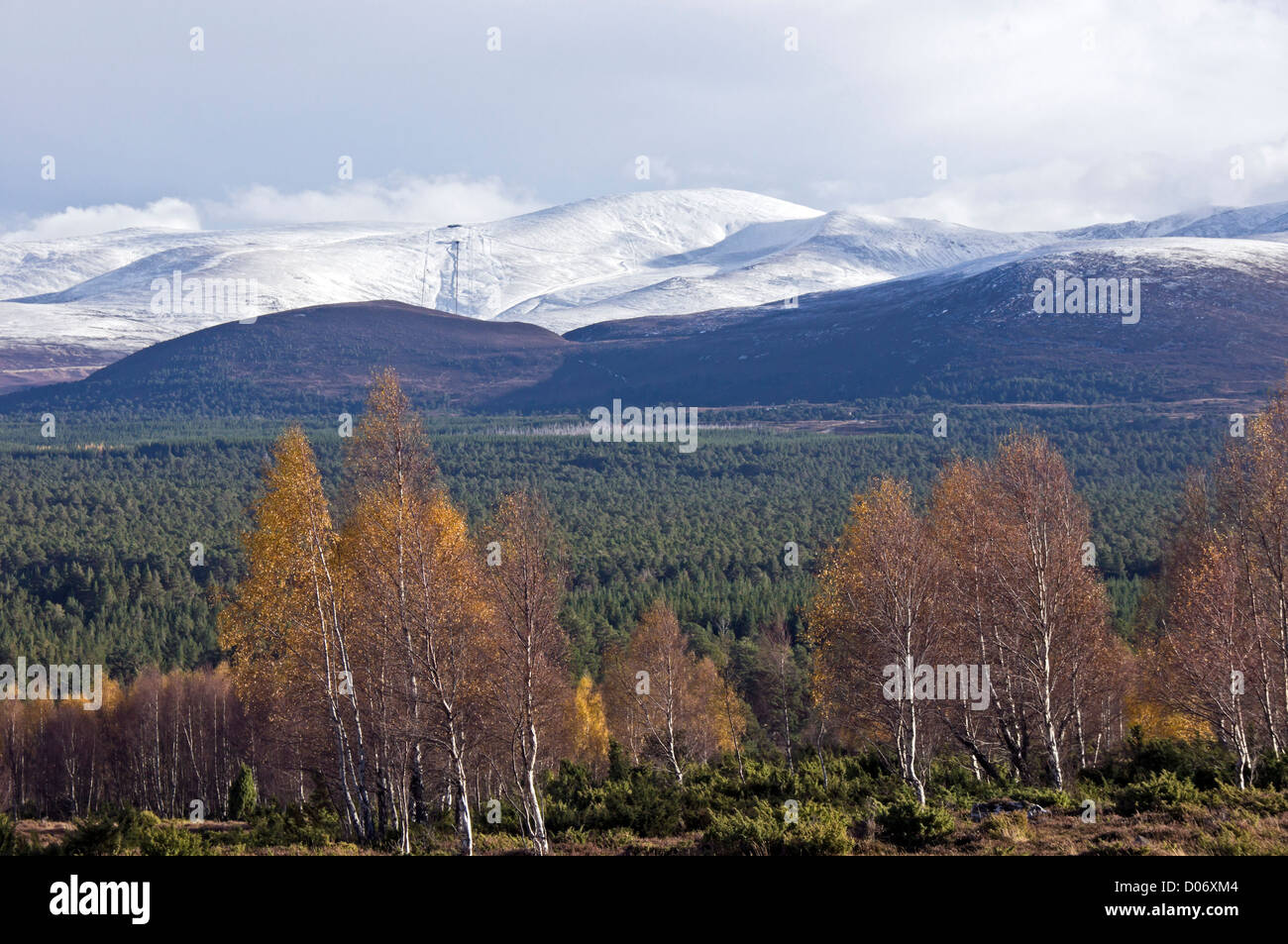 Mighty Scottish mountain Cairngorm in the Cairngorms National Park on a ...