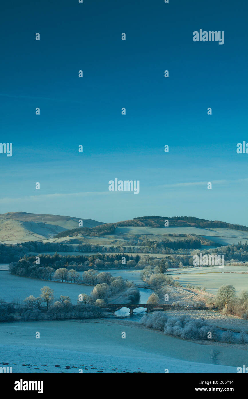 The Tweed Valley from Manor Sware near Peebles, Scottish Borders Stock ...