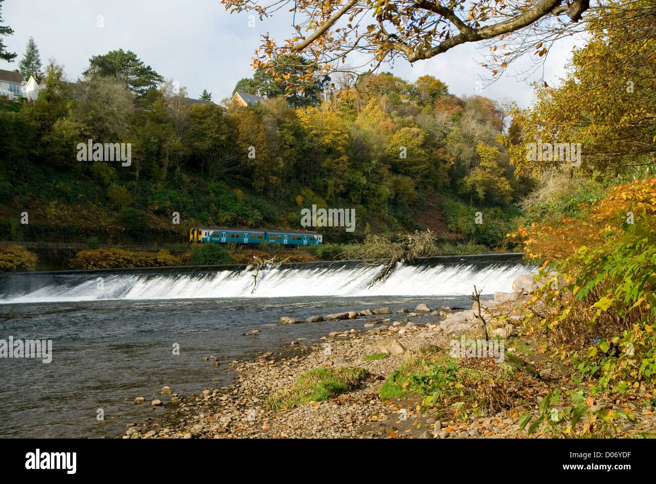 train and river taff radyr cardiff south wales britian Stock Photo - Alamy