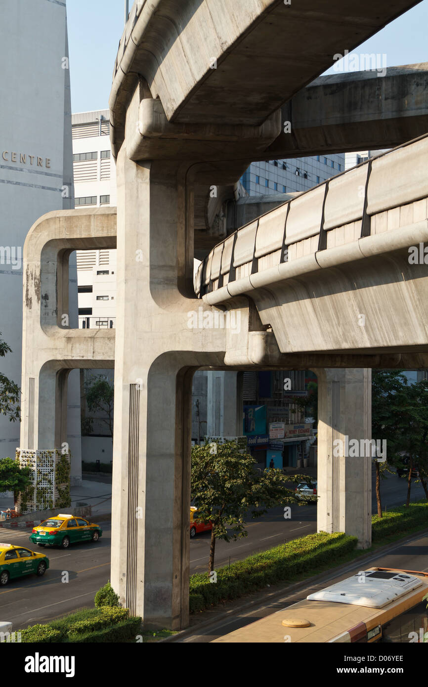 Elevated Concrete Section of the Skytrain in Bangkok, Thailand Stock ...