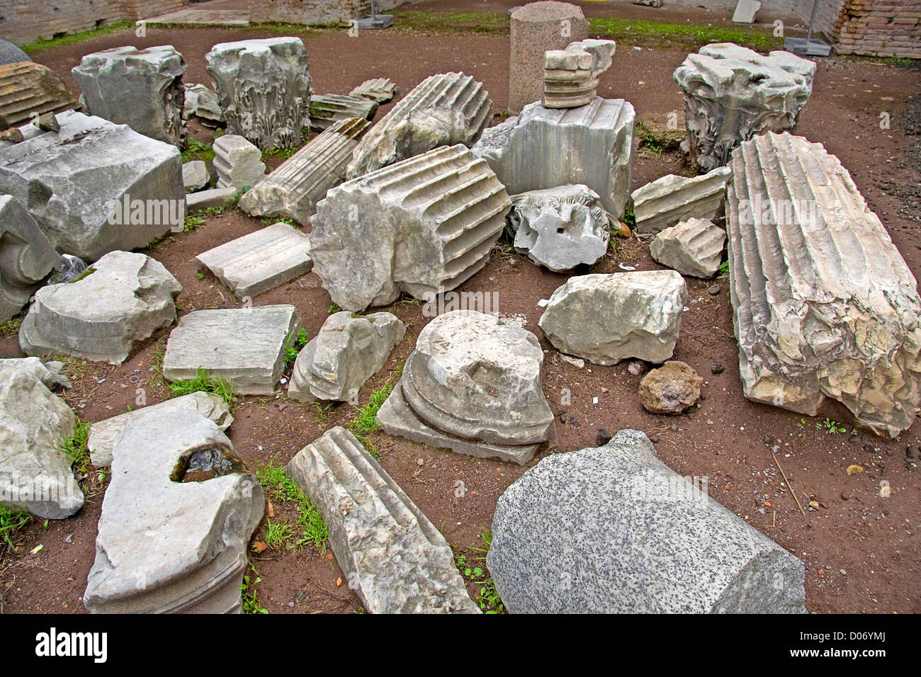 Ruin debris on the floor in Rome, Italy Stock Photo - Alamy
