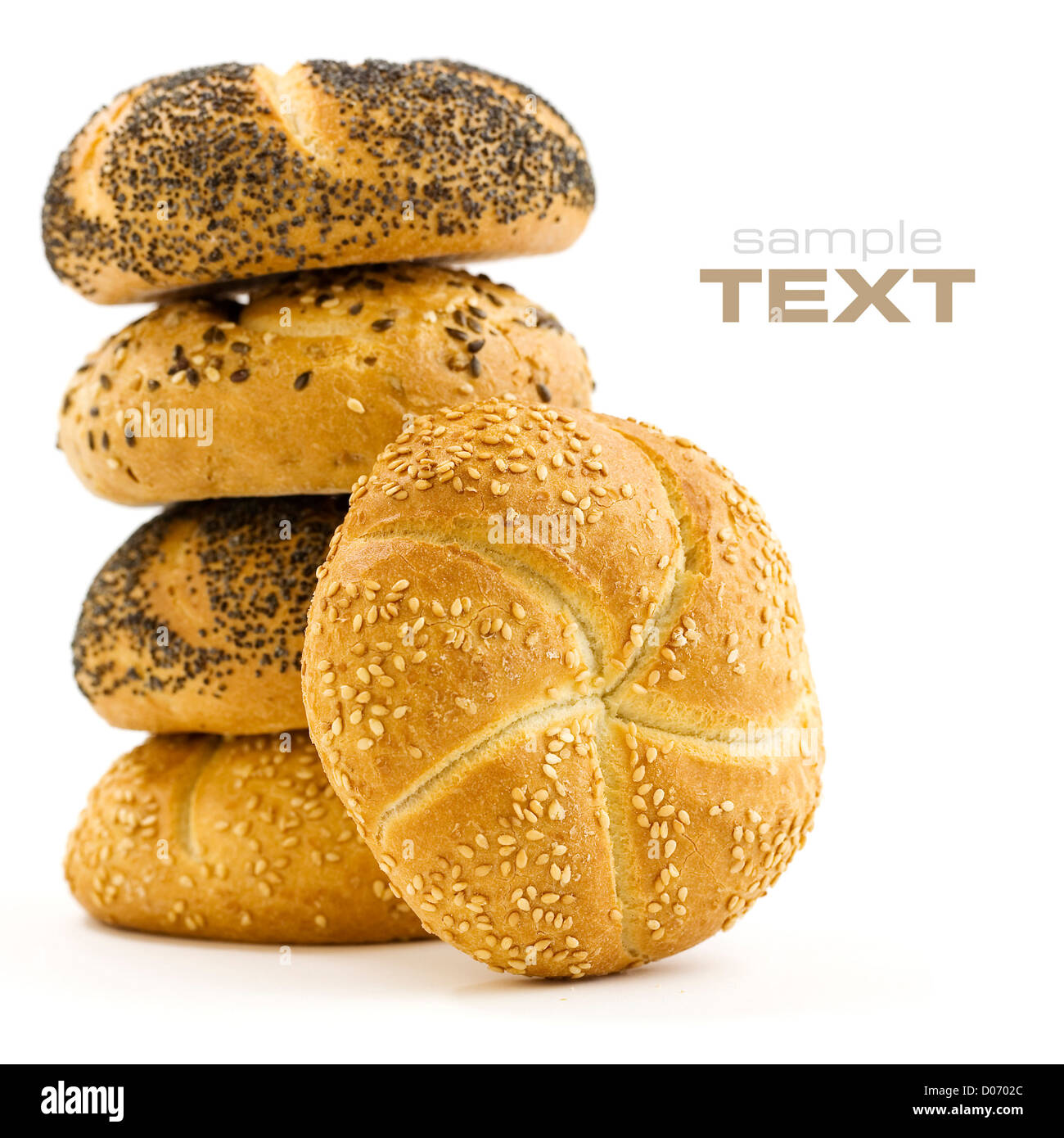 Stack of Bread isolated over white background Stock Photo - Alamy