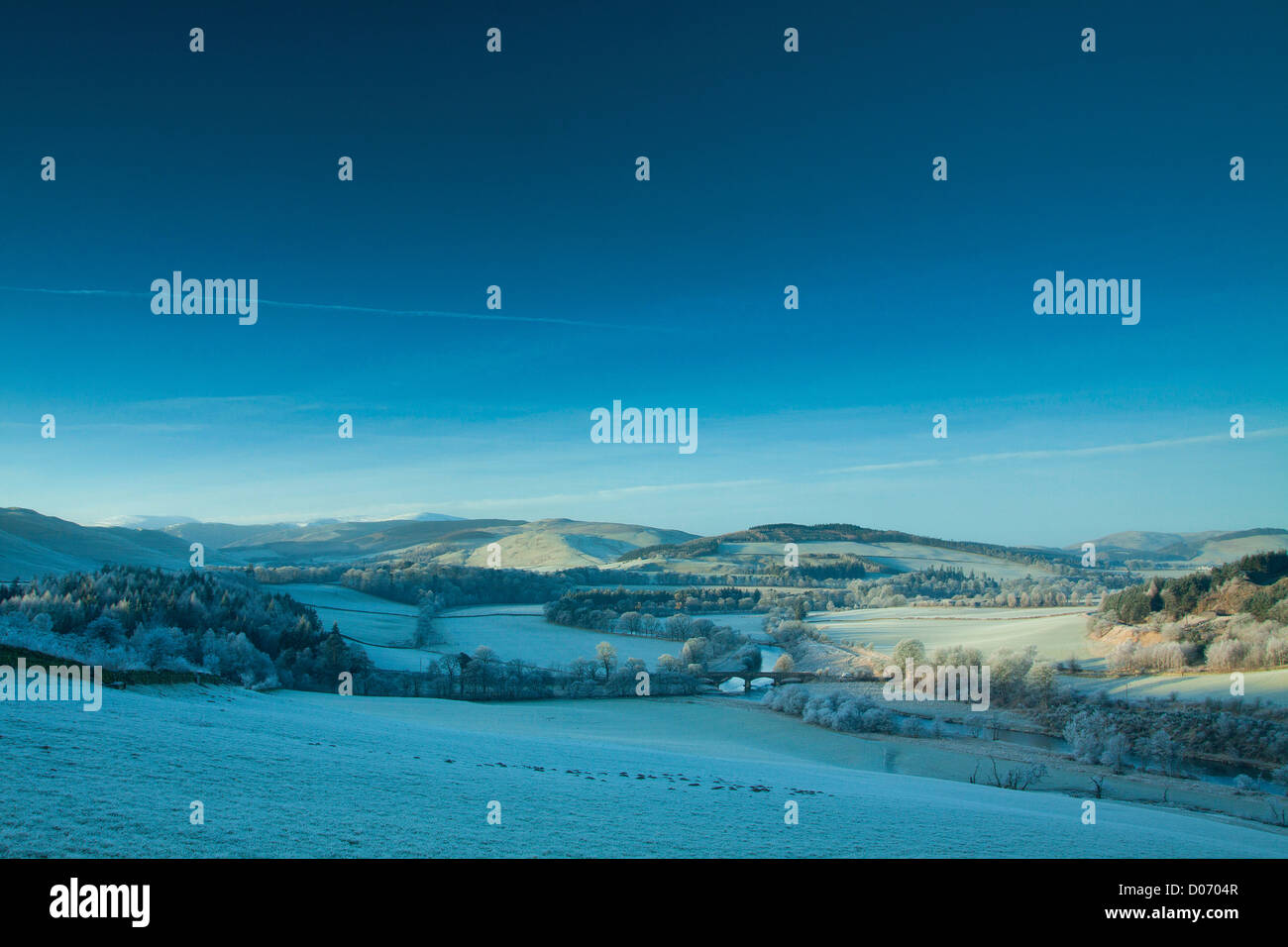 The Tweed Valley from Manor Sware near Peebles, Scottish Borders Stock ...