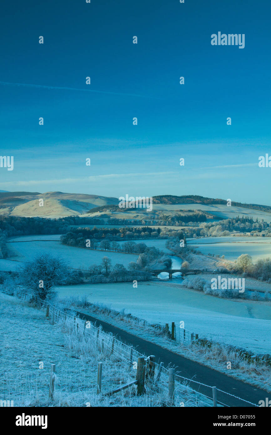 The Tweed Valley from Manor Sware near Peebles, Scottish Borders Stock ...