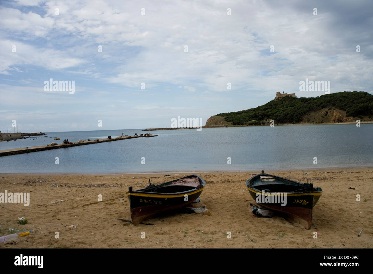 Tabarka town and beach on the Barbary Coast in north west Tunisia Stock ...