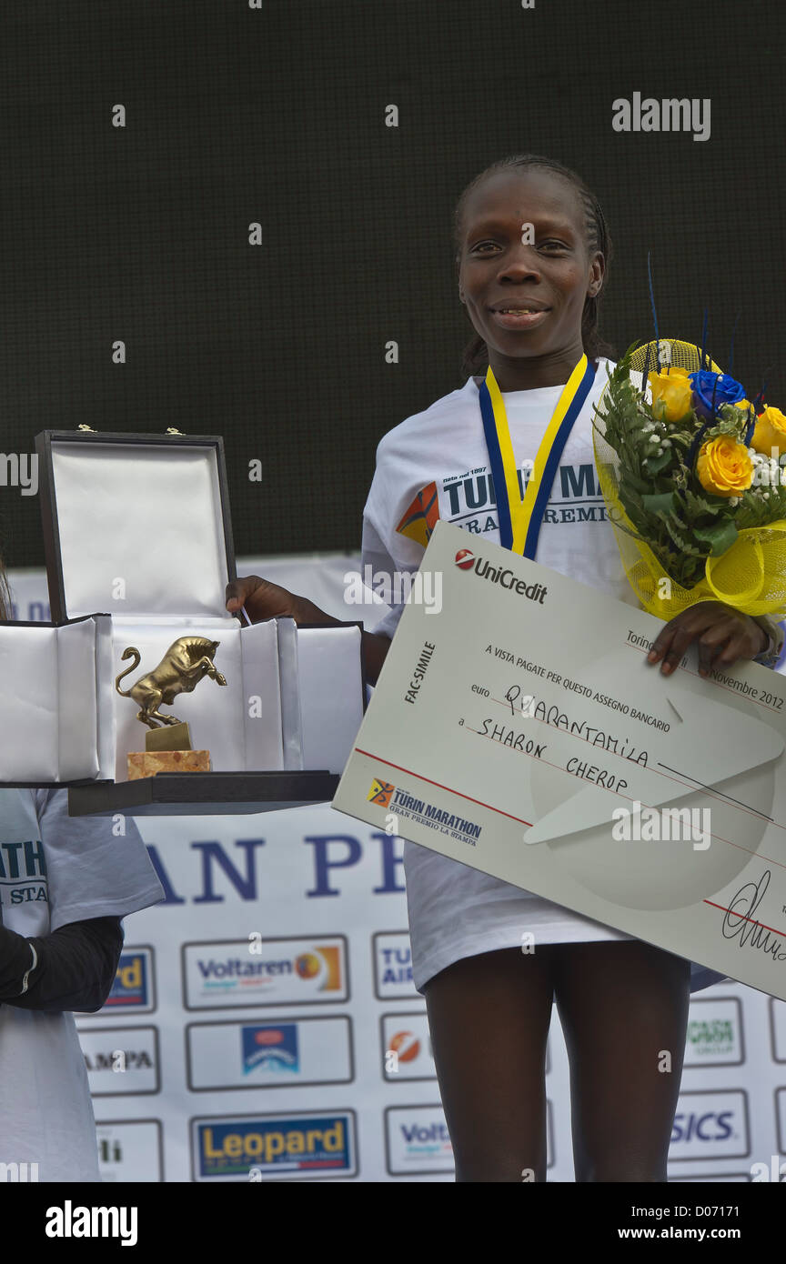 the Kenyan marathon runner Sharon Cherop, winner of the Turin marathon ...