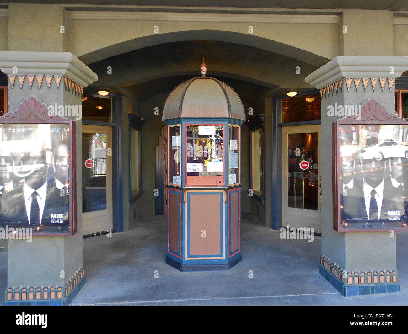 Box office at the Arena Theater in the town of Point Arena, California ...