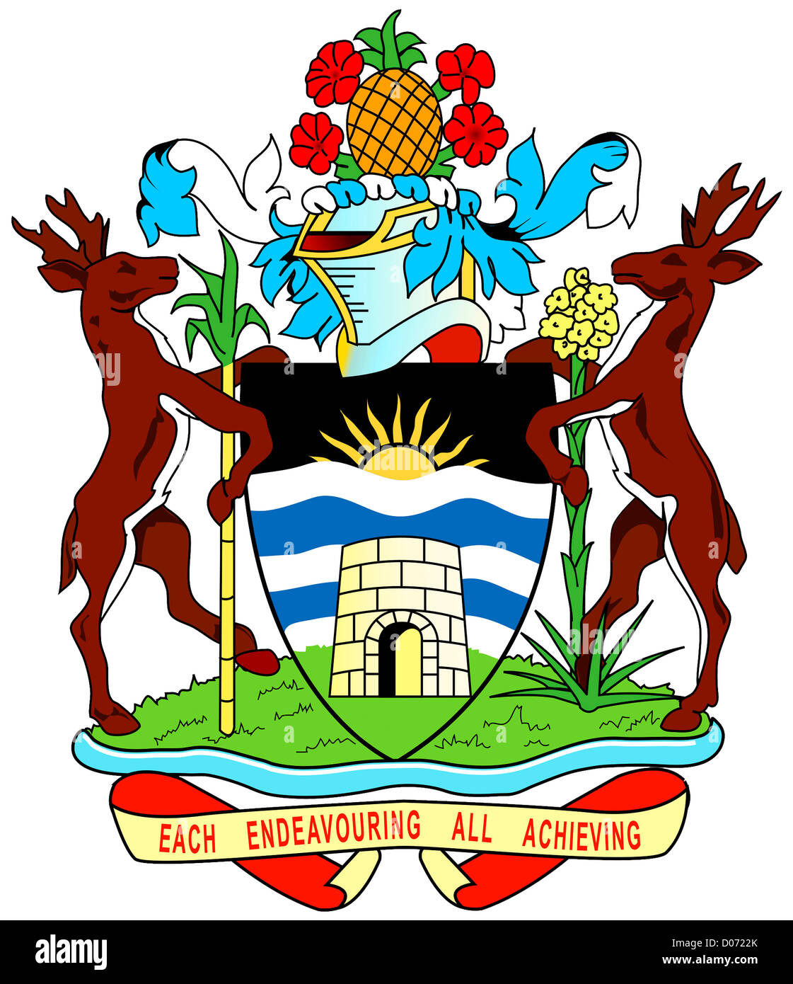 Coat of arms of Antigua and Barbuda Stock Photo - Alamy
