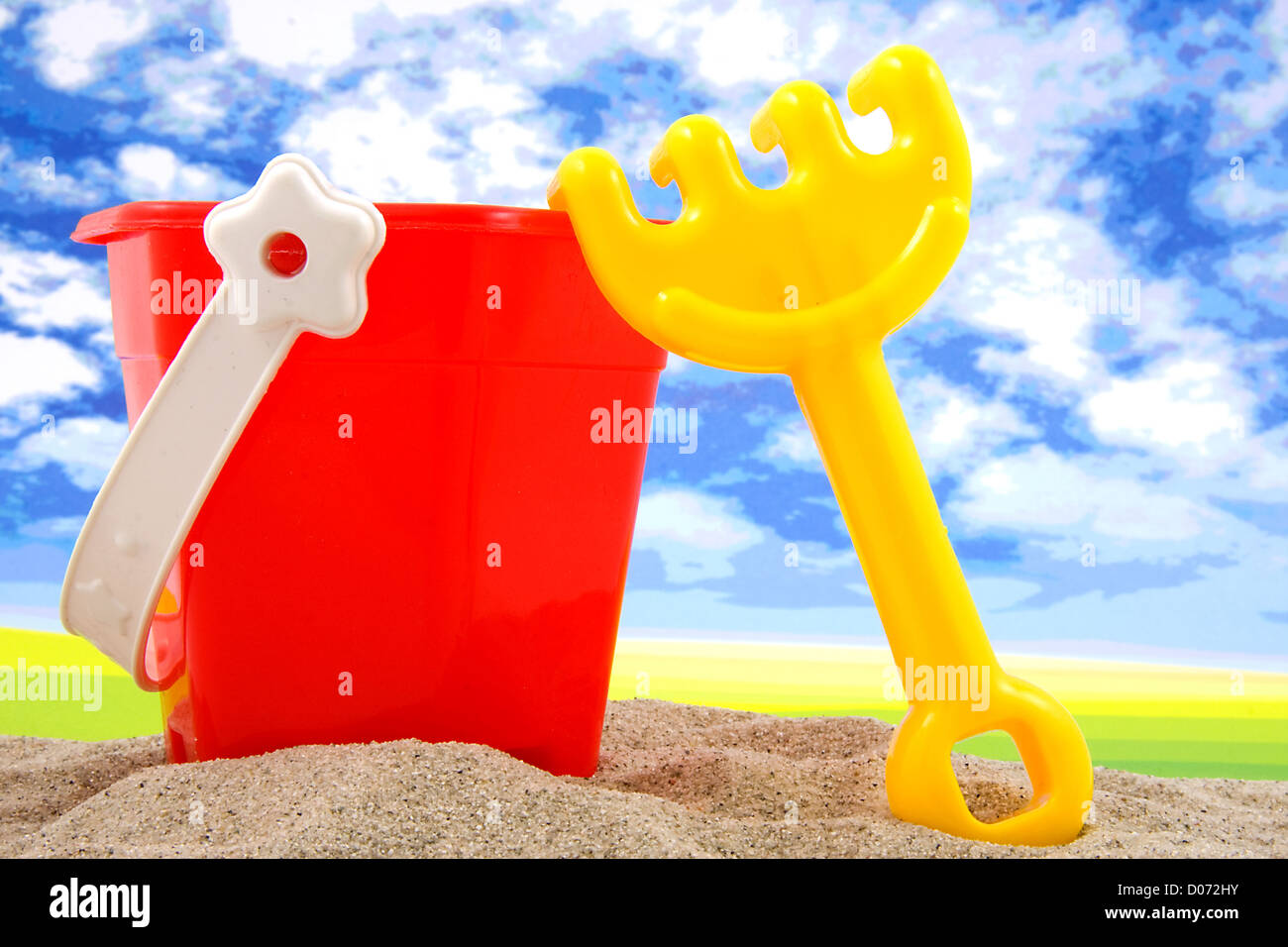 plastic play toys for at the beach over white background Stock Photo ...