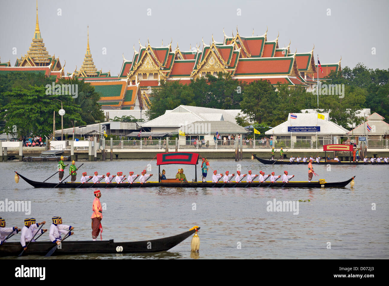 Royal barge procession on the Chao Phraya river in Bangkok, Thailand ...