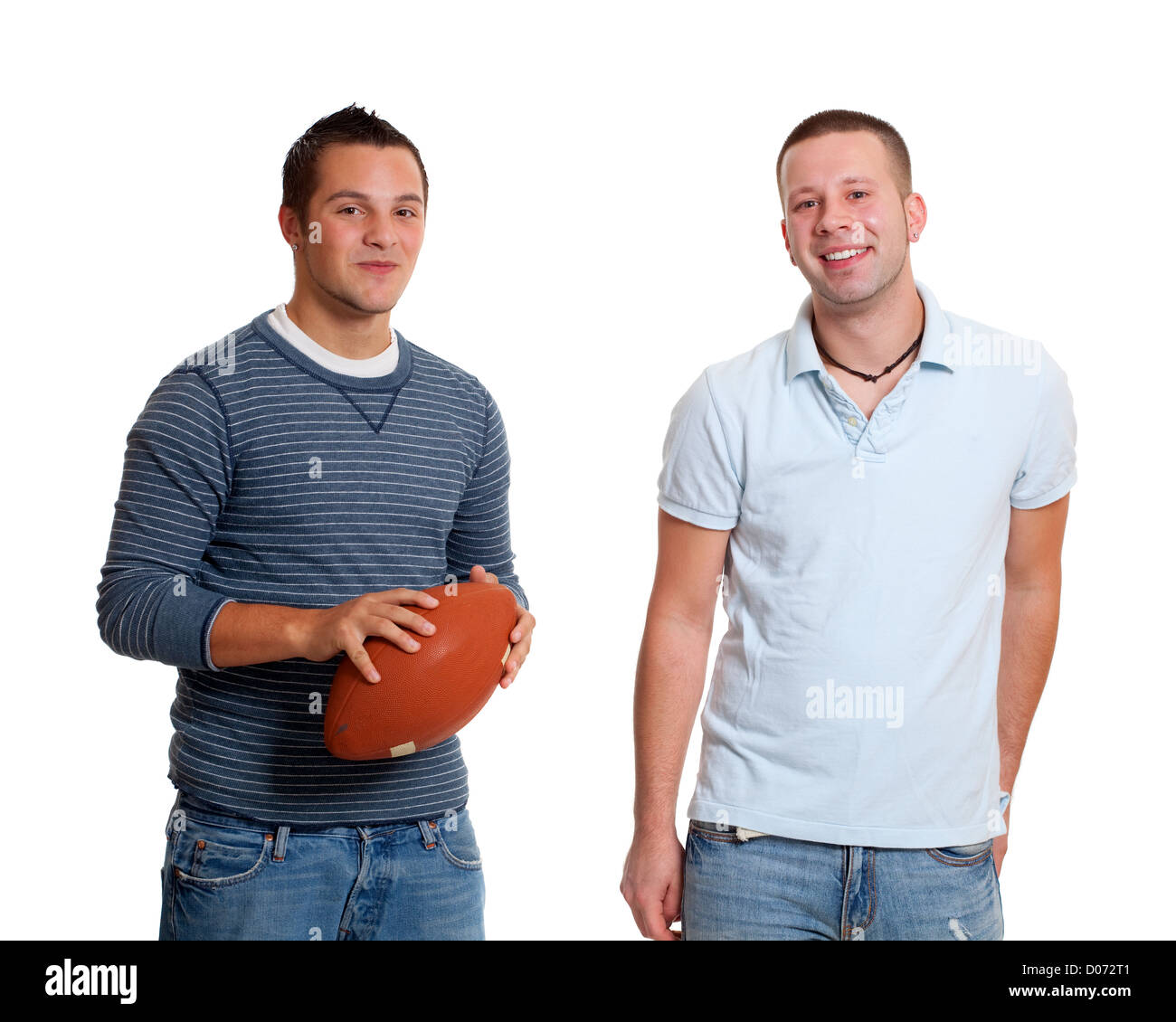 Two men with football Stock Photo - Alamy