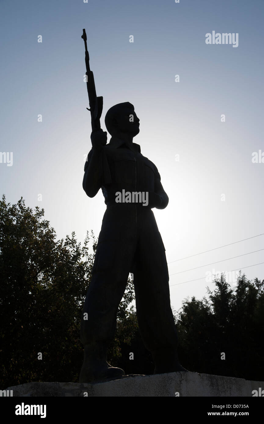 Cypriot soldier Memorial to the 1974 Coup at Dora Cyprus Stock Photo ...
