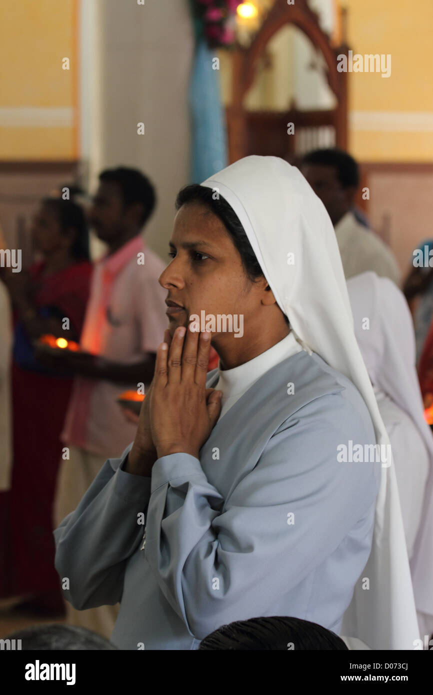 Nun at the Church in Kerala Stock Photo - Alamy