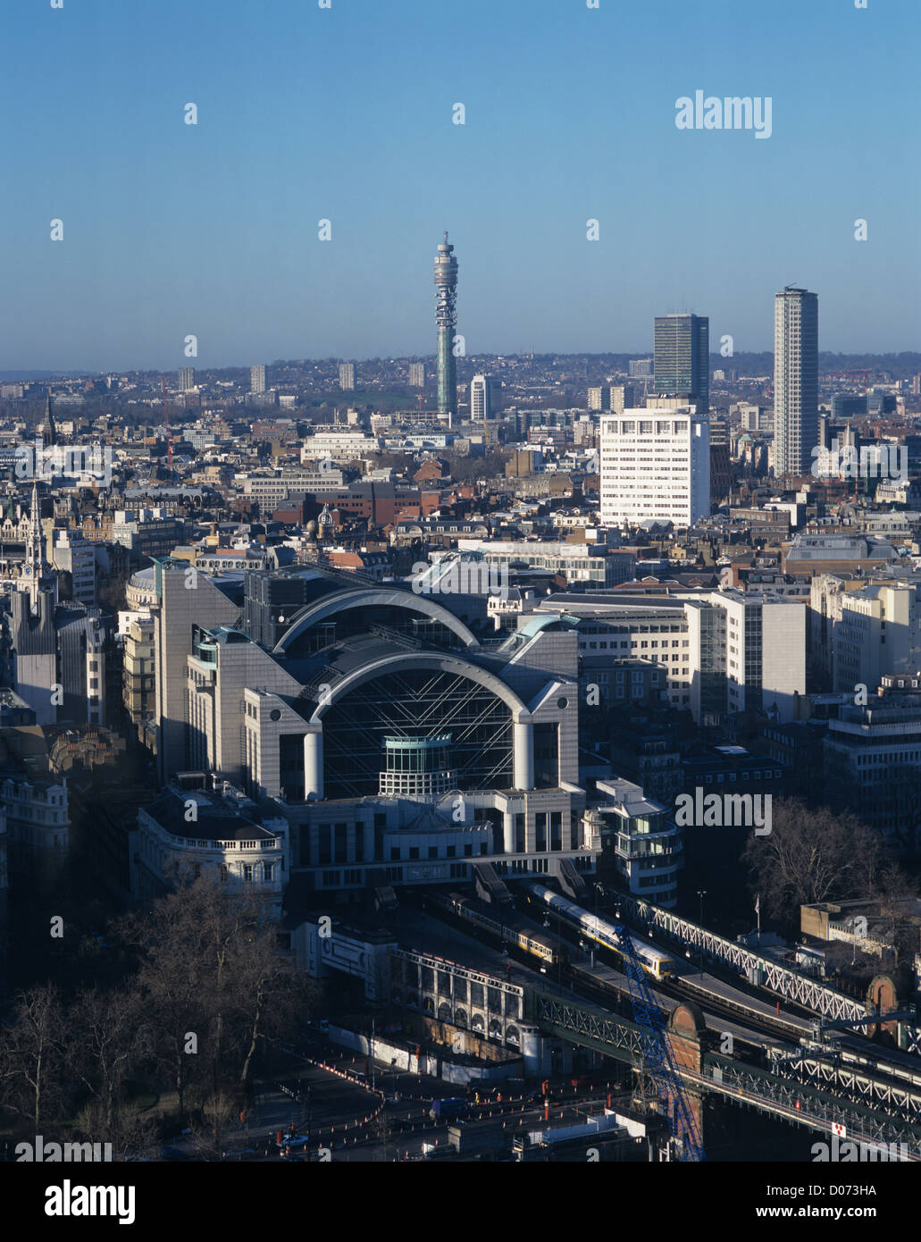 View from the London Eye showing the BT Tower, London, England, United ...