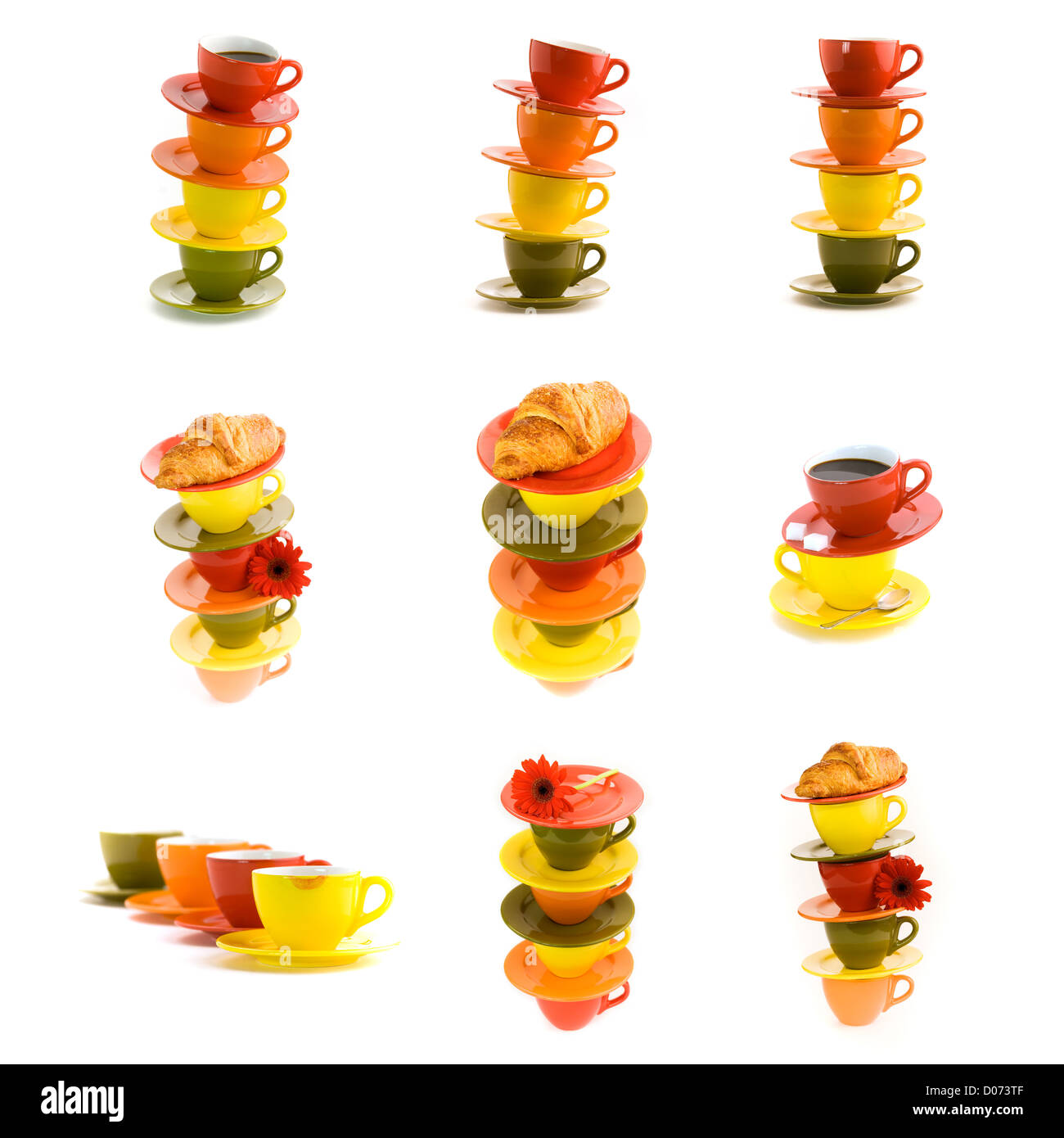 Image set of color cups on white background. See larger versions of ...