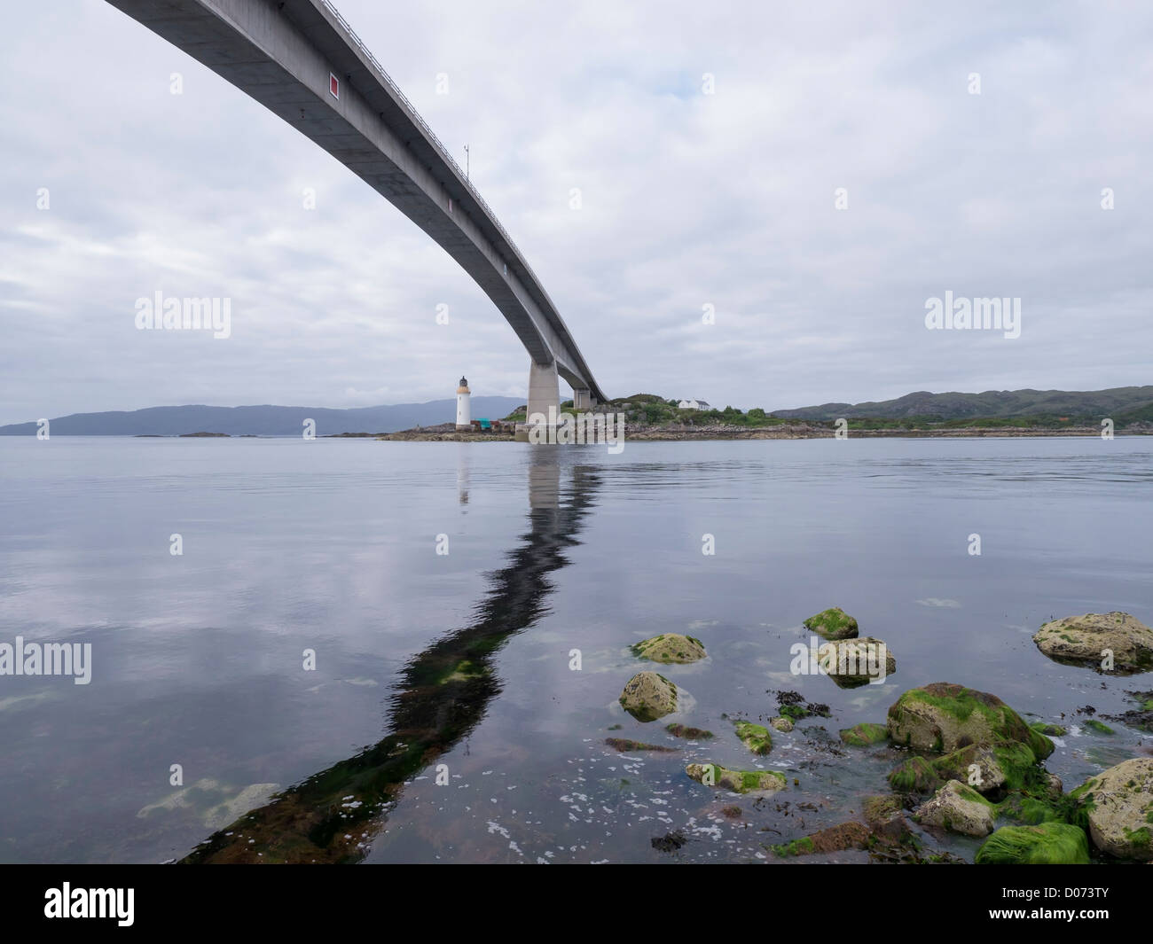The Skye Bridge over Loch Alsh and the Kyleakin lighthouse at Kyle of ...