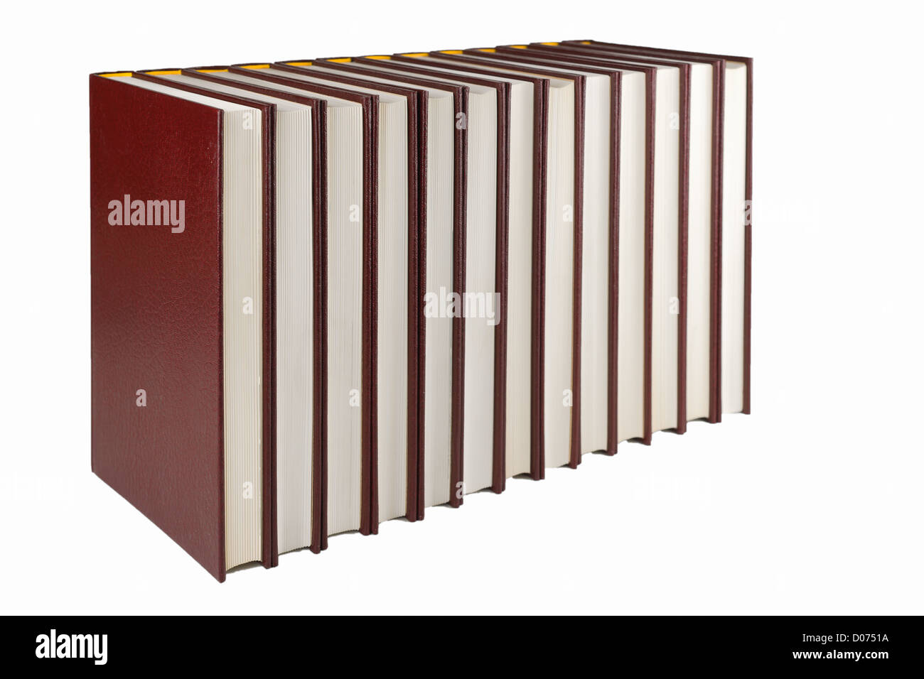 Books in a row, white isolated background Stock Photo - Alamy