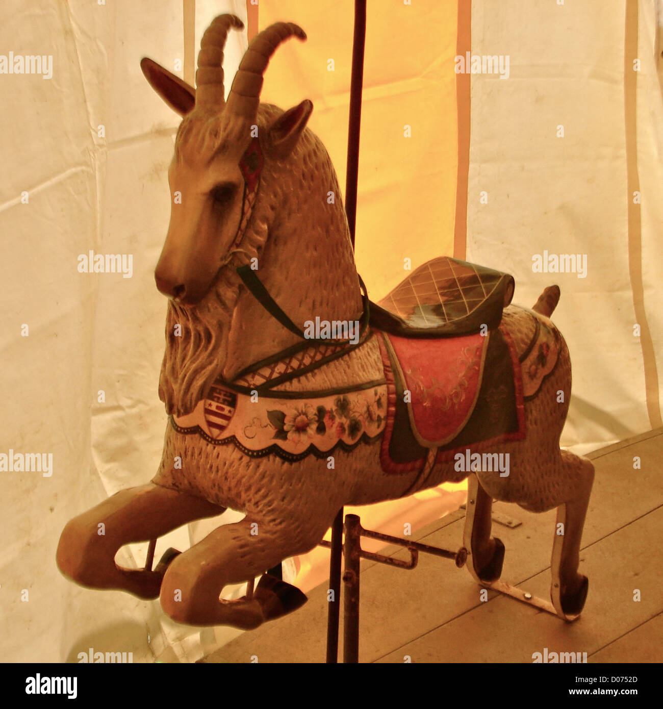 The goat figure on the All Hallows Guild Carousel in Washington, DC, is ...
