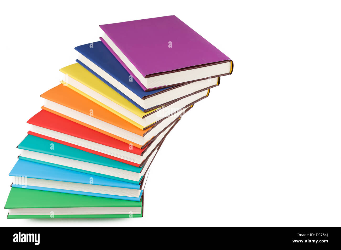Colorful books and white background Stock Photo - Alamy