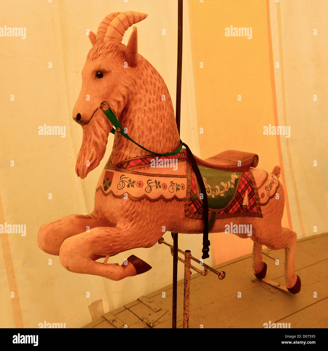 The goat figure on the All Hallows Guild carousel in Washington, DC is ...