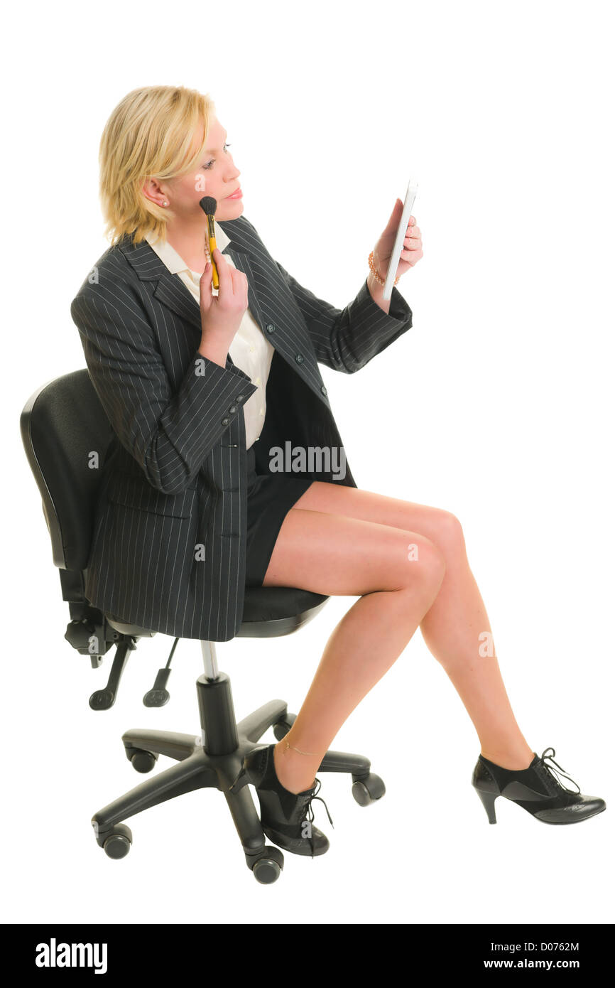 Working woman sitting in Cut Out Stock Images & Pictures - Alamy