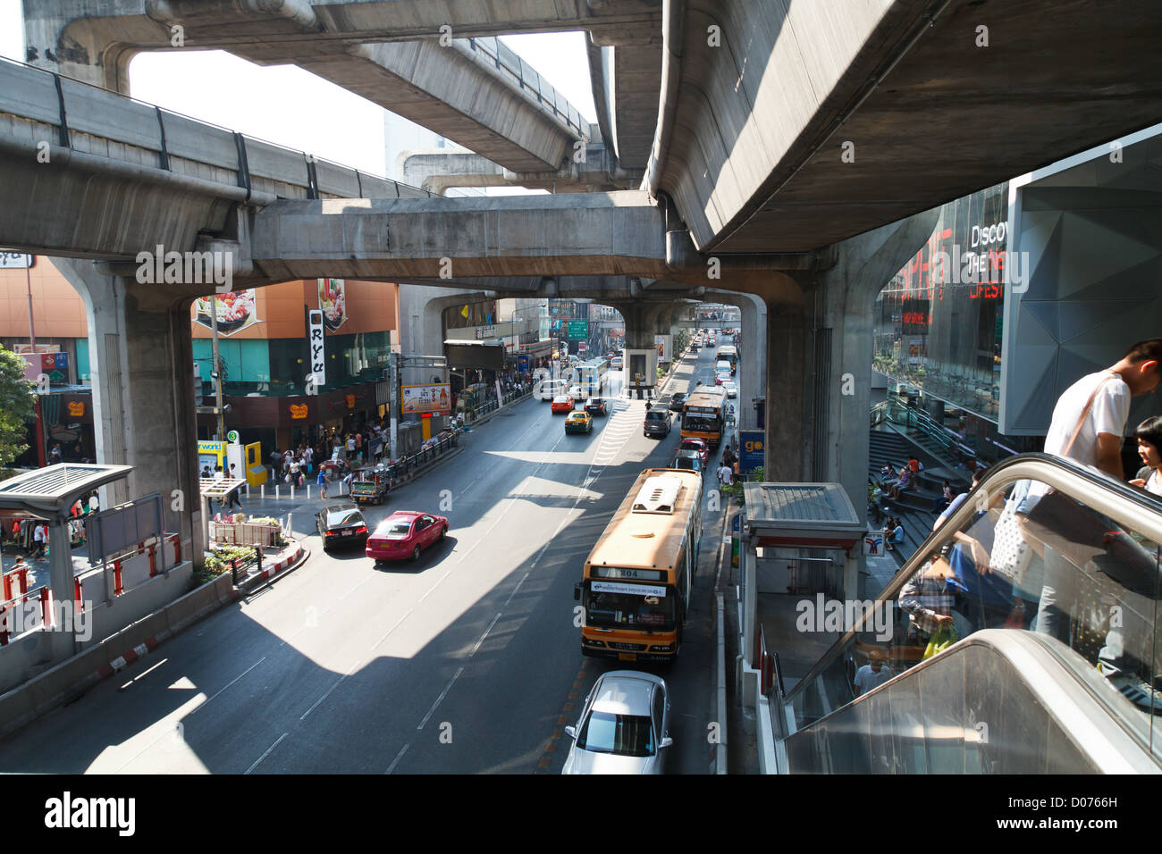 Elevated Concrete Section of the Skytrain in Bangkok, Thailand Stock ...