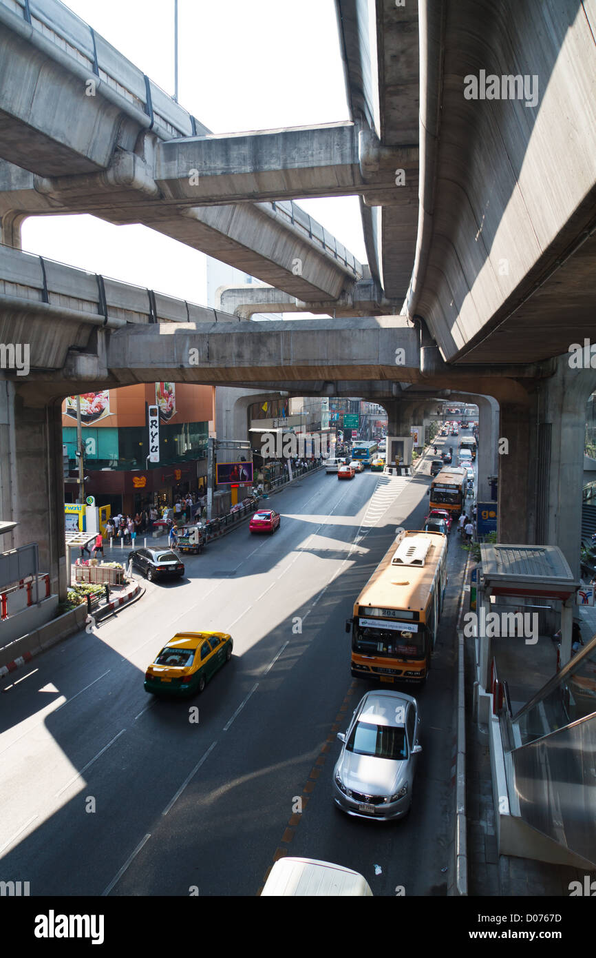 Elevated Concrete Section of the Skytrain in Bangkok, Thailand Stock ...