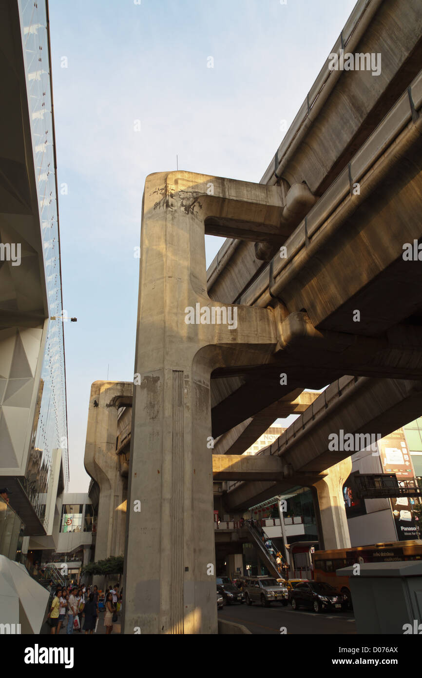 Elevated Concrete Section of the Skytrain in Bangkok, Thailand Stock ...