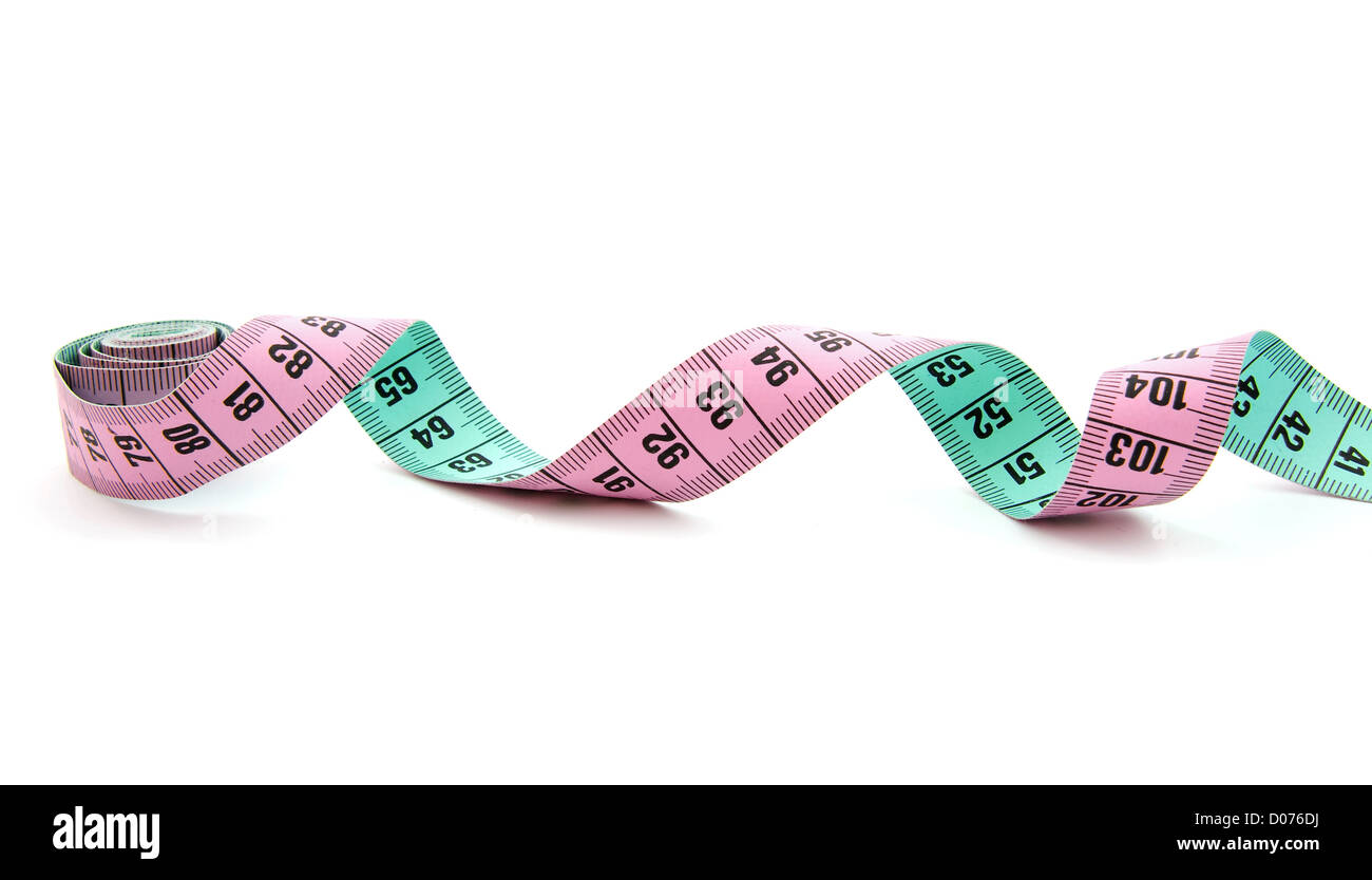 colorful measure tape isolated on white background Stock Photo - Alamy