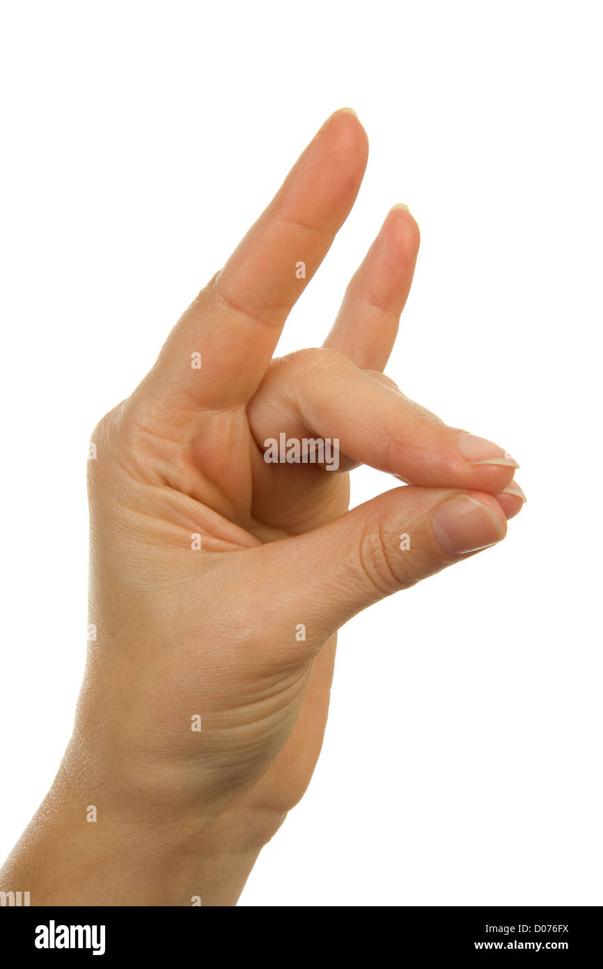 Hand gesture: making animal shape over white background Stock Photo - Alamy