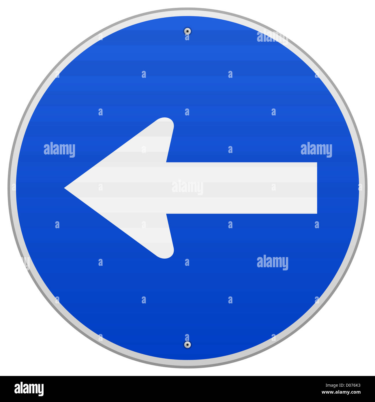Blue Sign with Arrow Left Stock Photo - Alamy