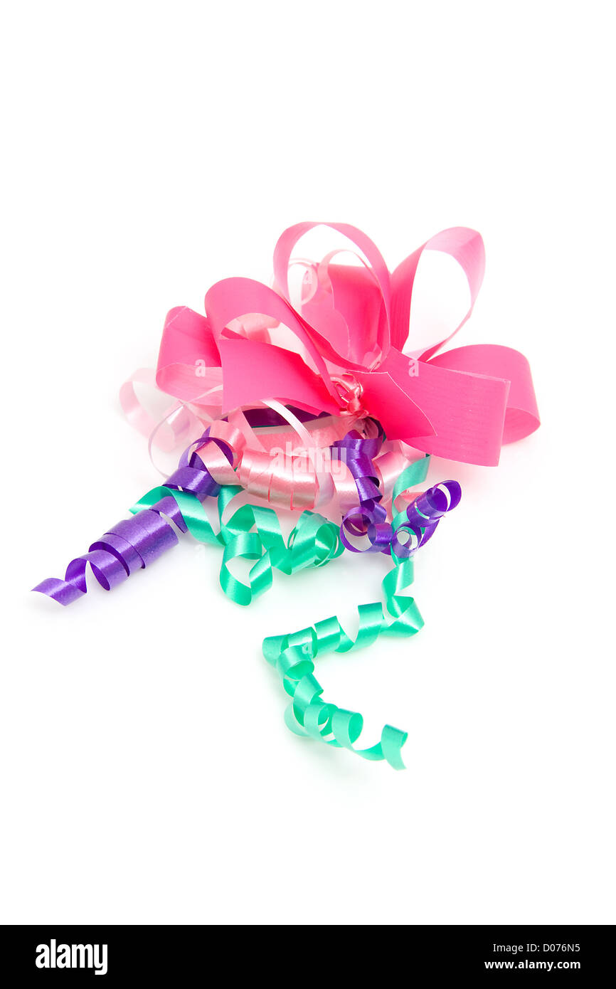 colorful curly streamers isolated on white background Stock Photo - Alamy