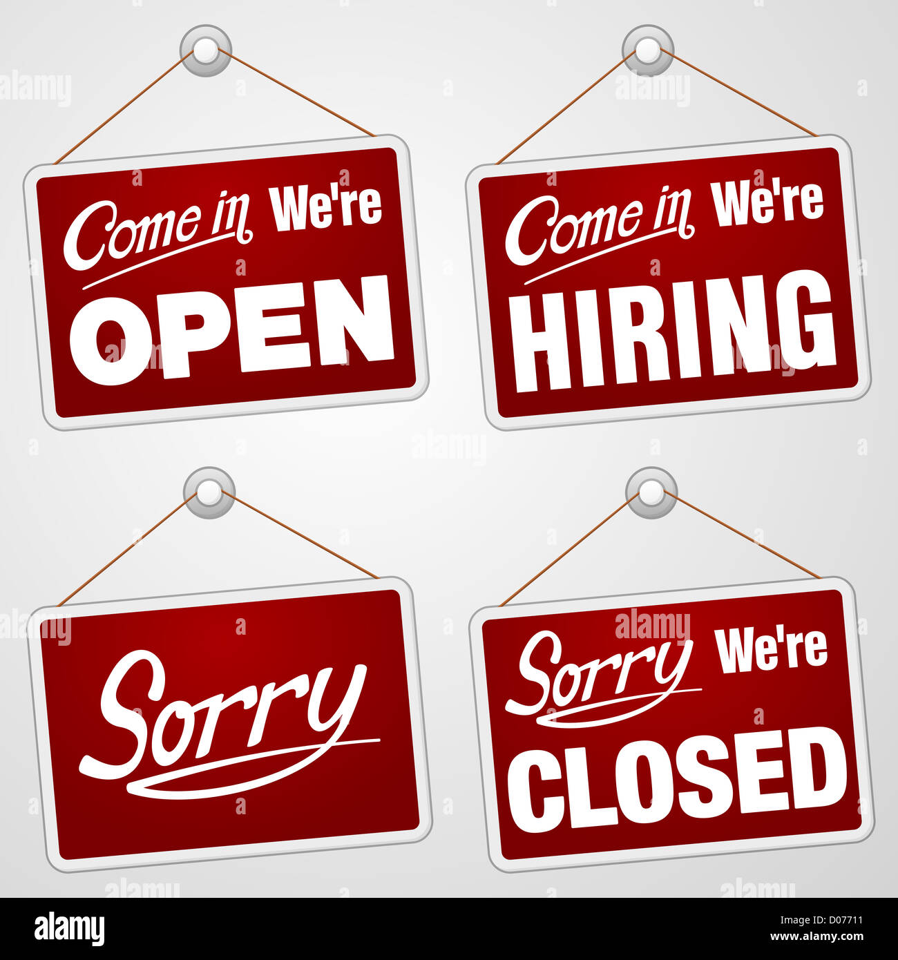 Red Isolated Signs Set Stock Photo - Alamy