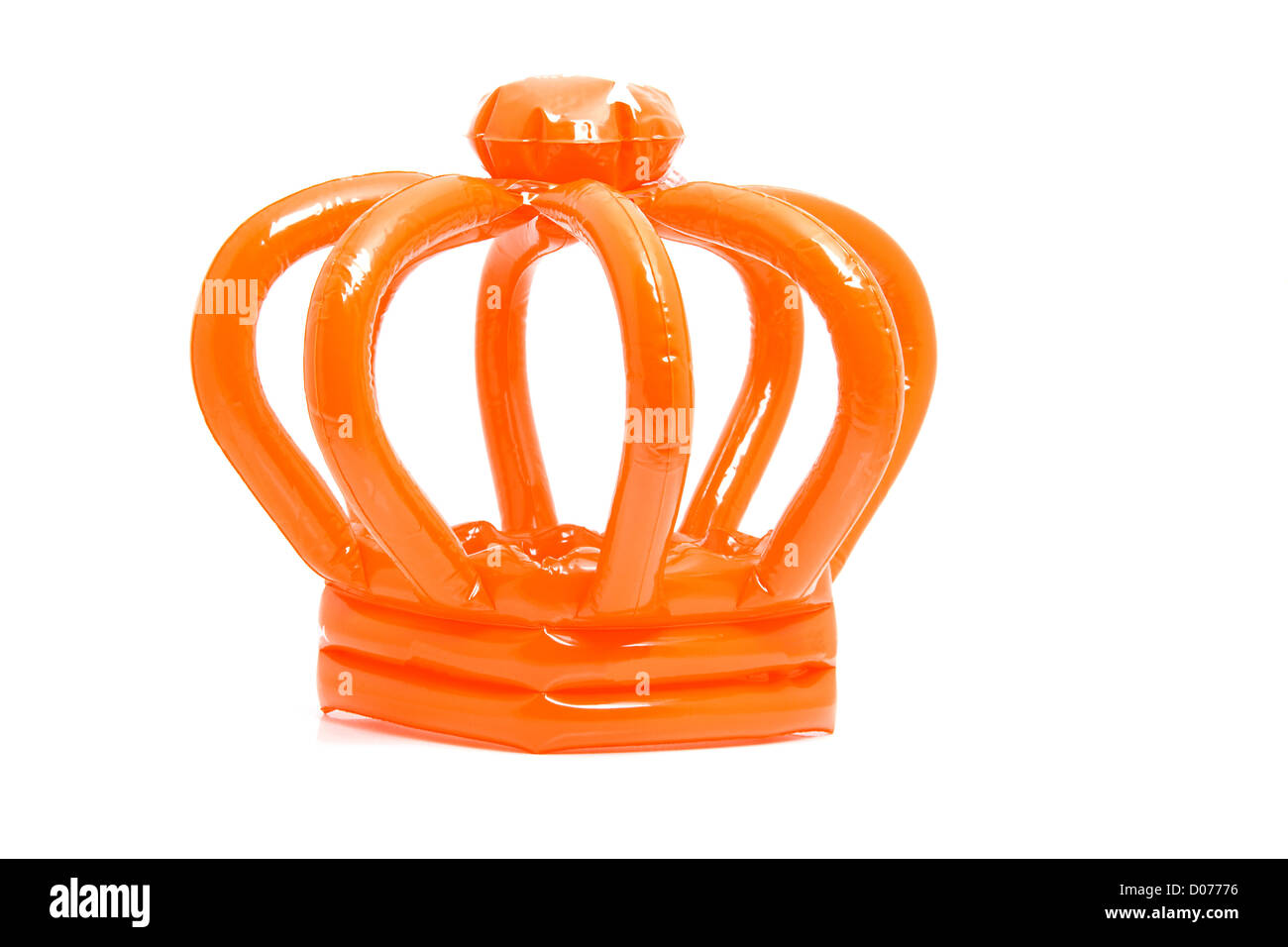 Orange blown up crown isolated on white background Stock Photo - Alamy