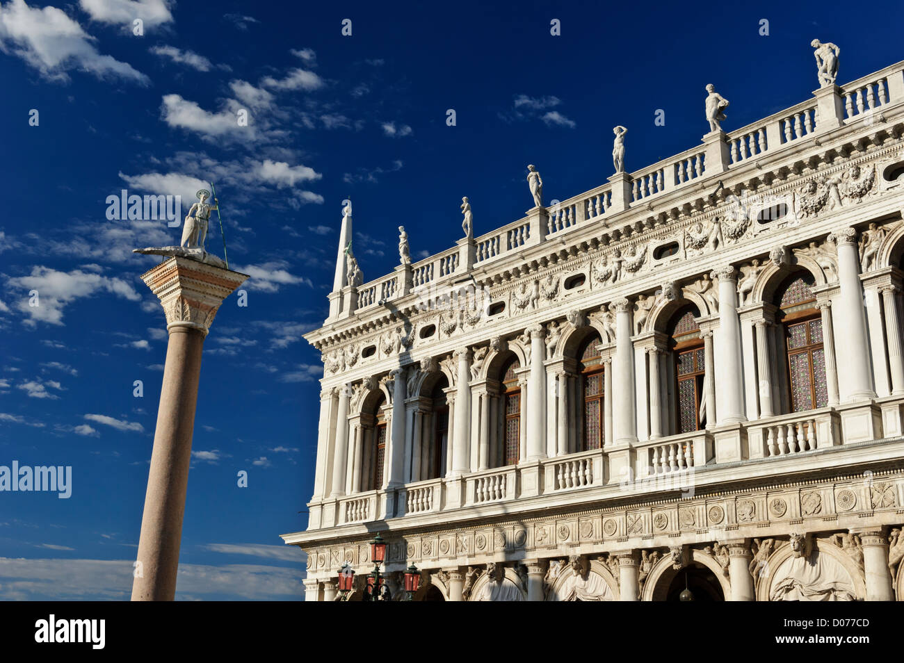 Iconic St Theodore column in St Mark's Square, Venice, Italy Stock ...