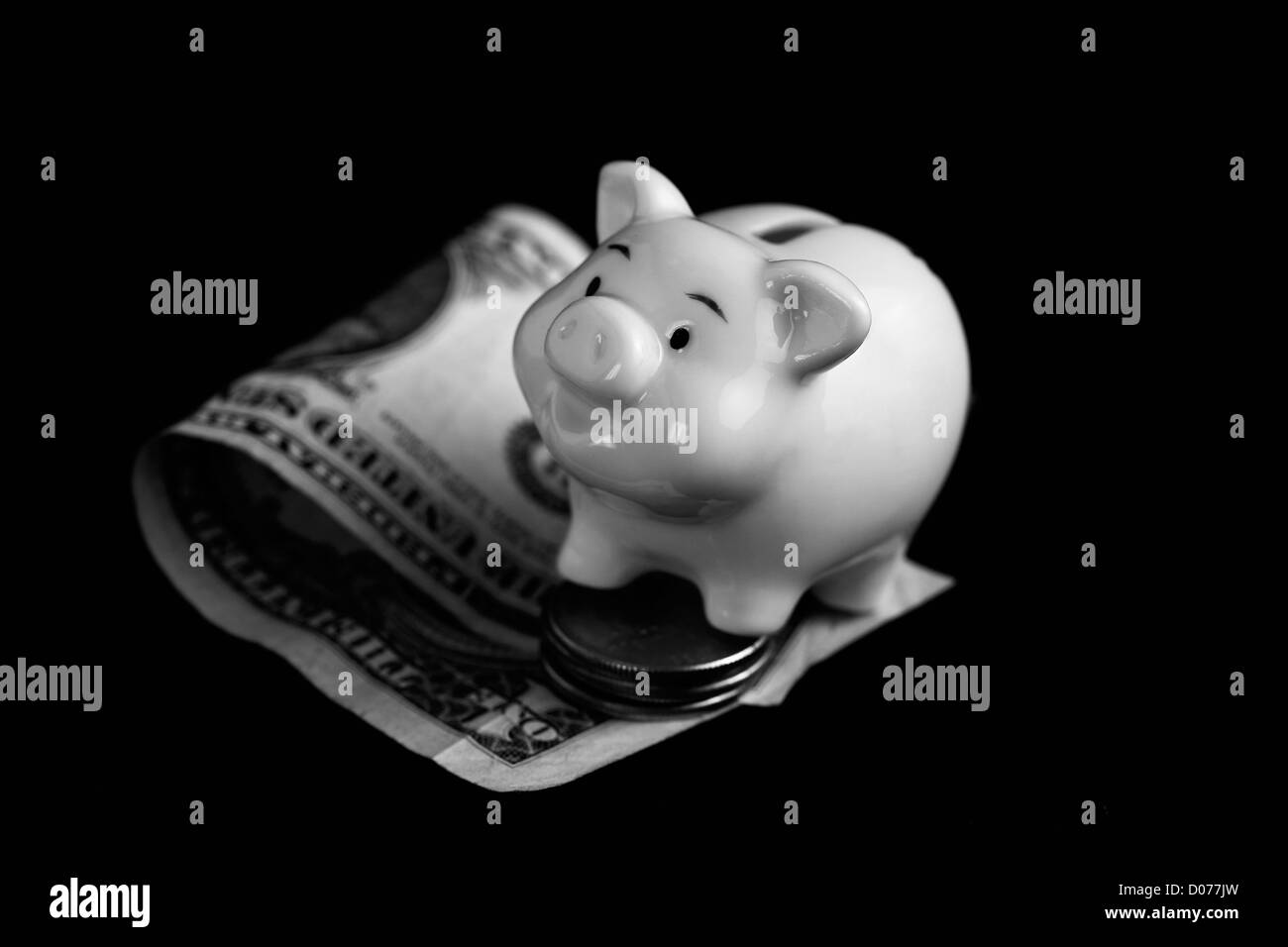 Piggy bank background Black and White Stock Photos & Images - Alamy