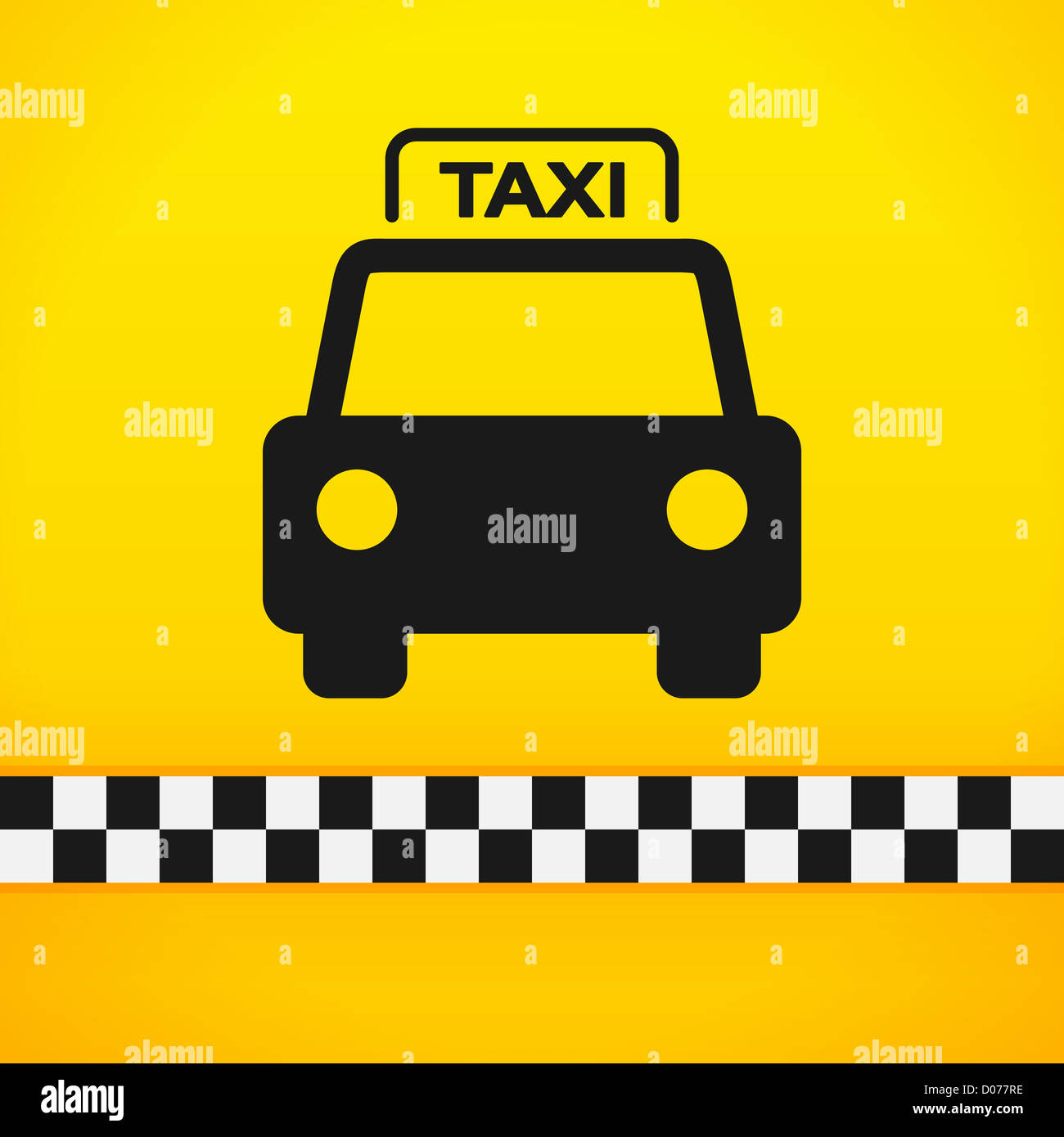 Taxi Cab Symbol on Yellow Stock Photo - Alamy