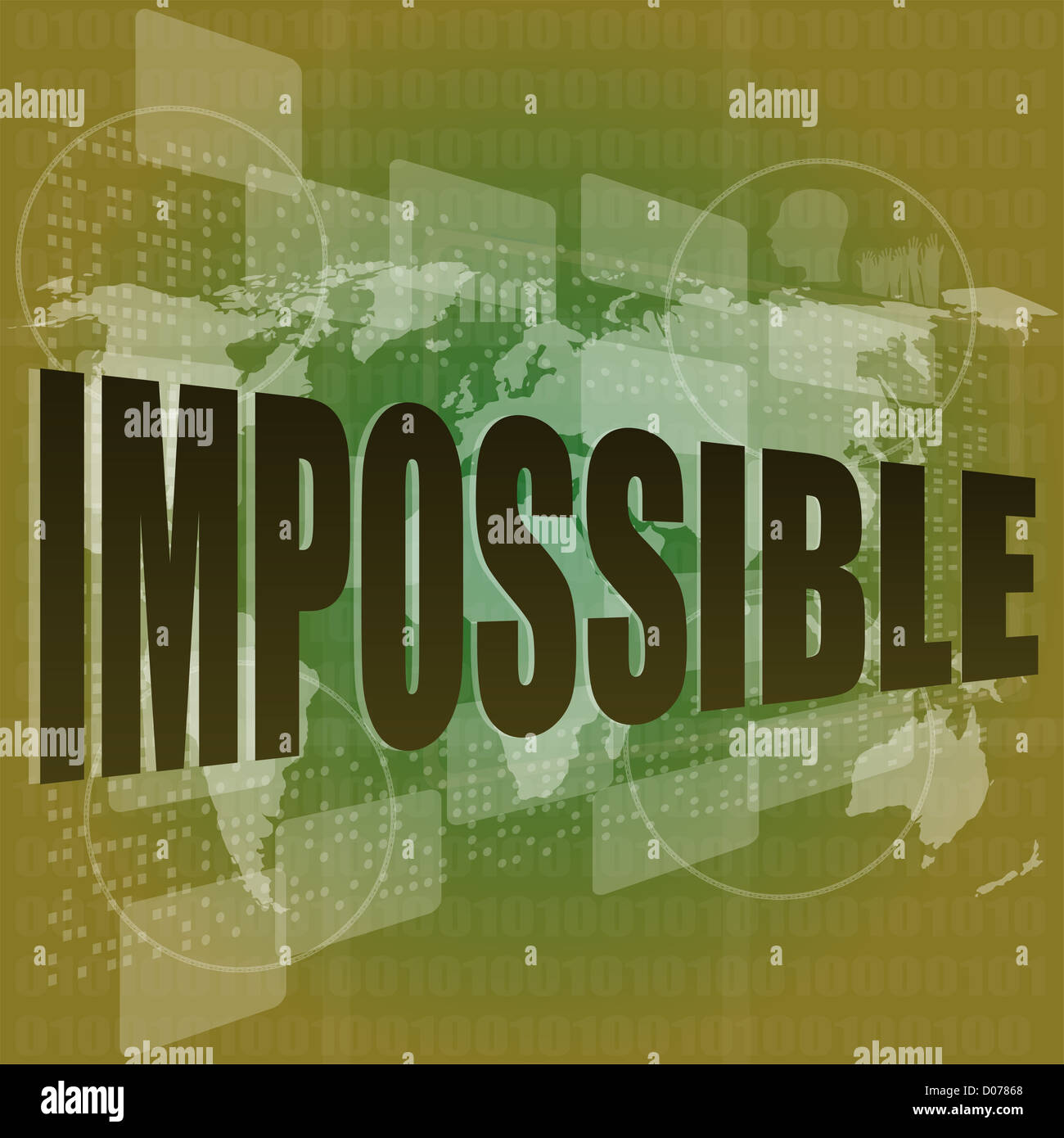 Impossible word on digital screen background Stock Photo - Alamy