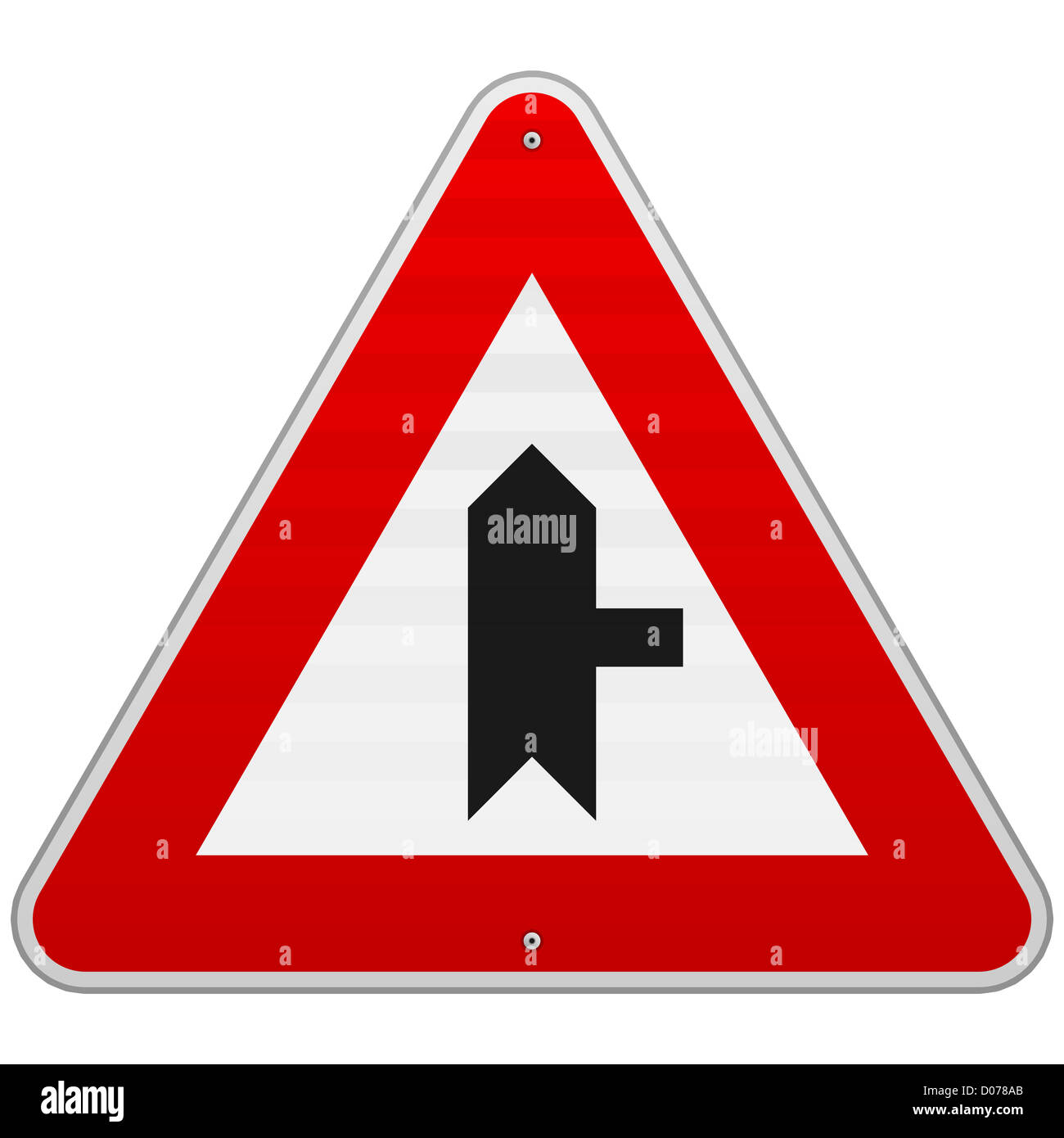 Right Junction Sign Stock Photo - Alamy
