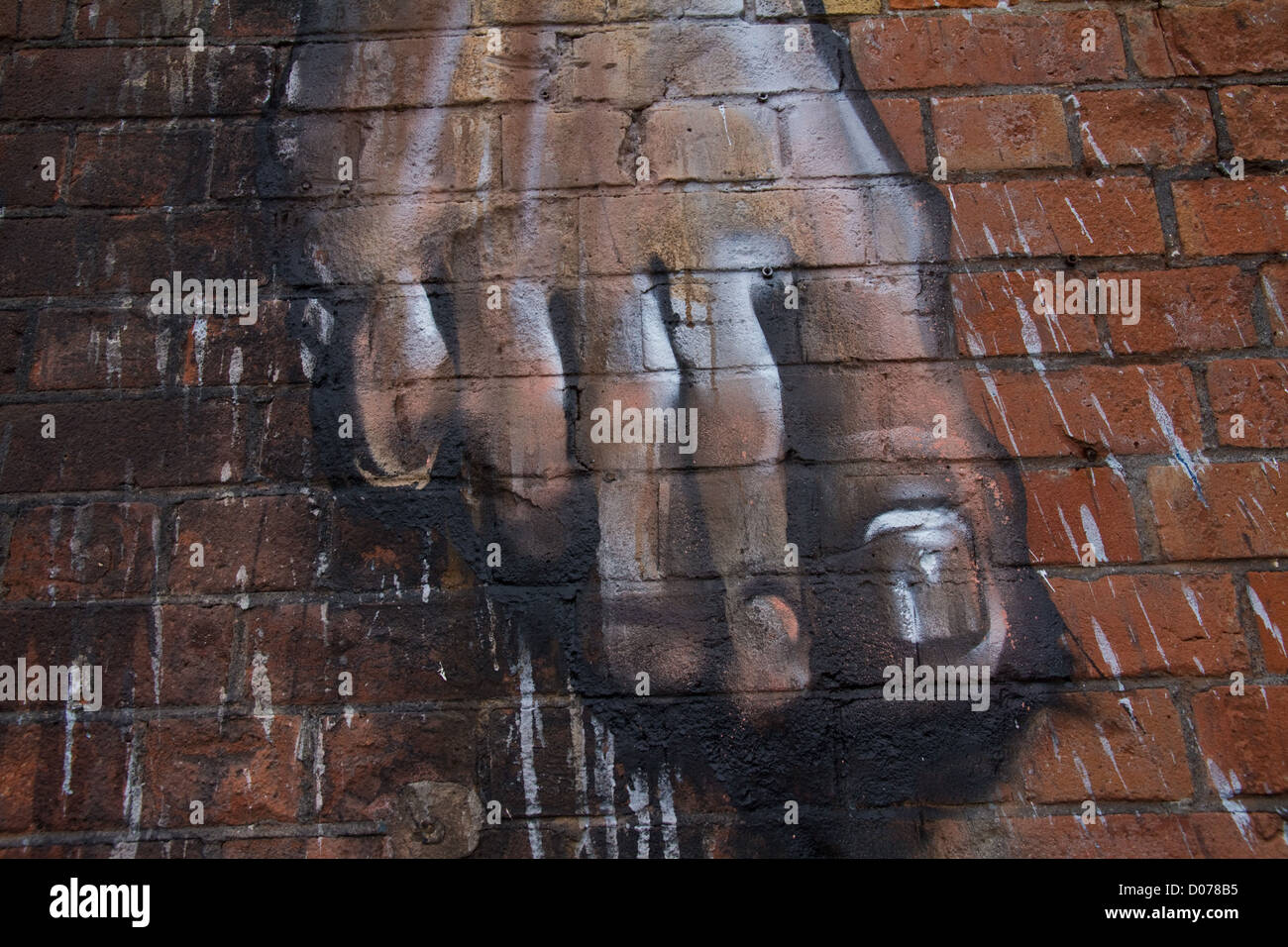 Detail from a huge urban graffiti showing a foot Stock Photo - Alamy