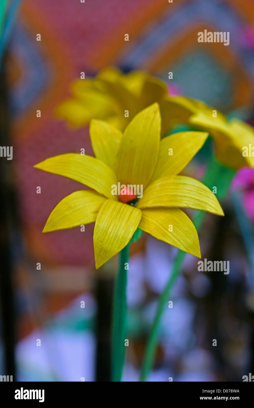 Flowers made from bamboo Stock Photo - Alamy